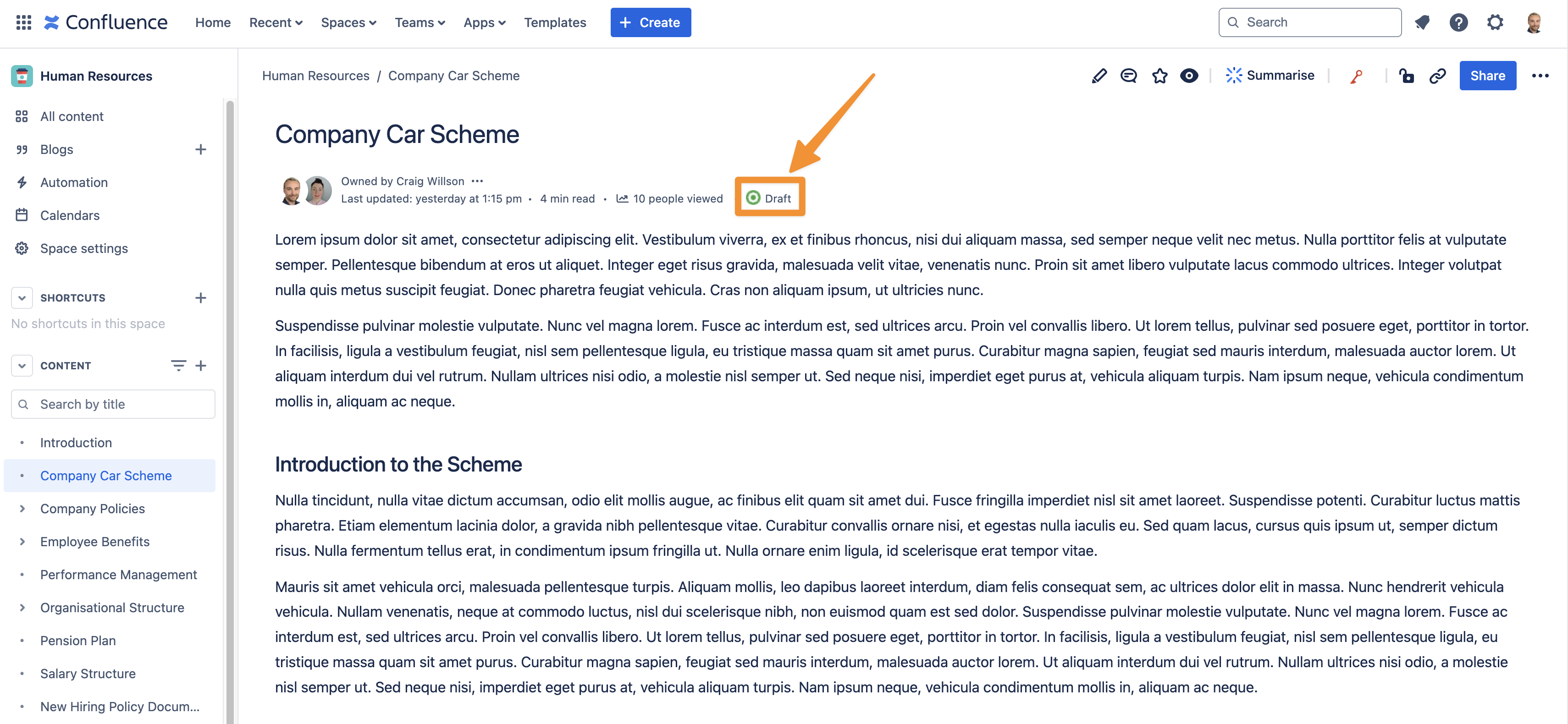 Content review and approval processes in Confluence