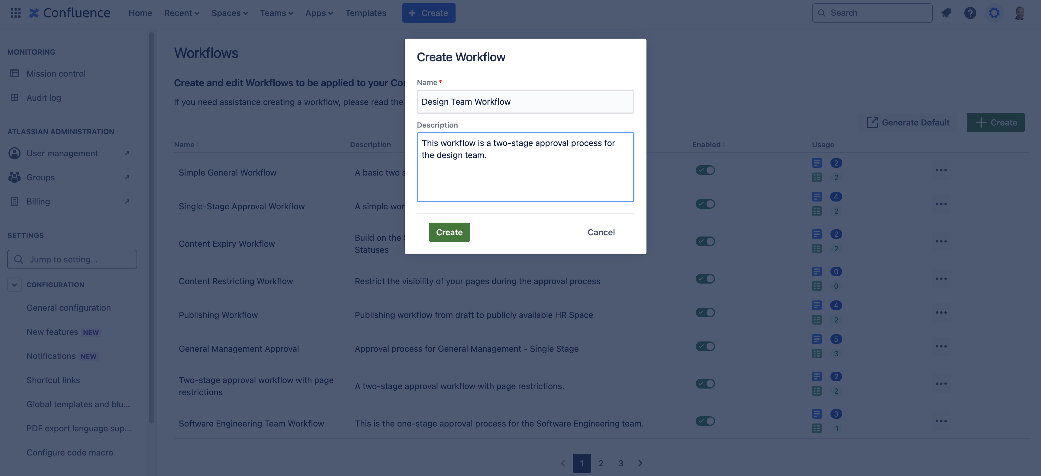Content review and approval processes in Confluence