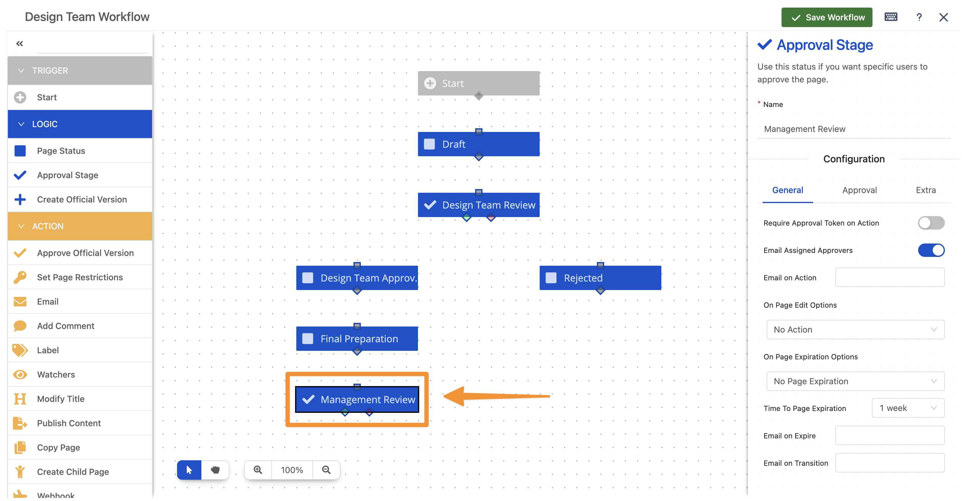 Content review and approval processes in Confluence
