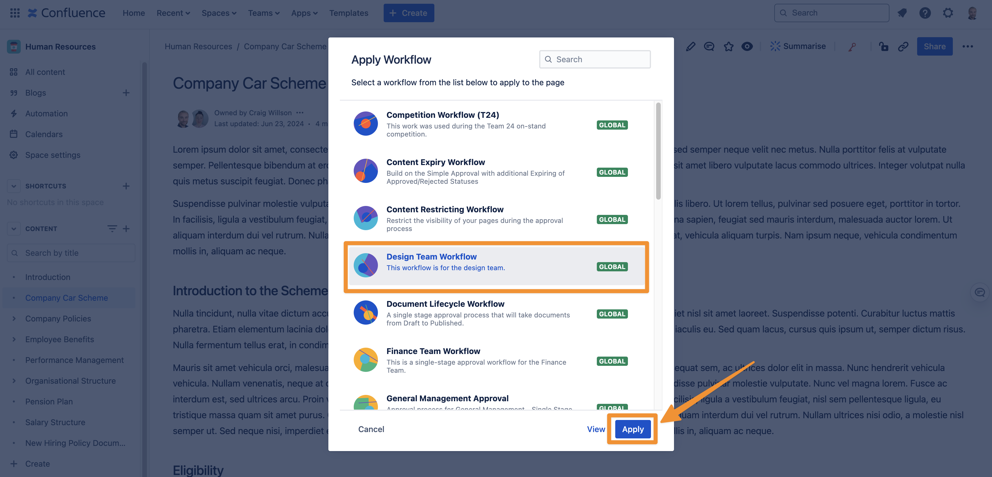 Content review and approval processes in Confluence