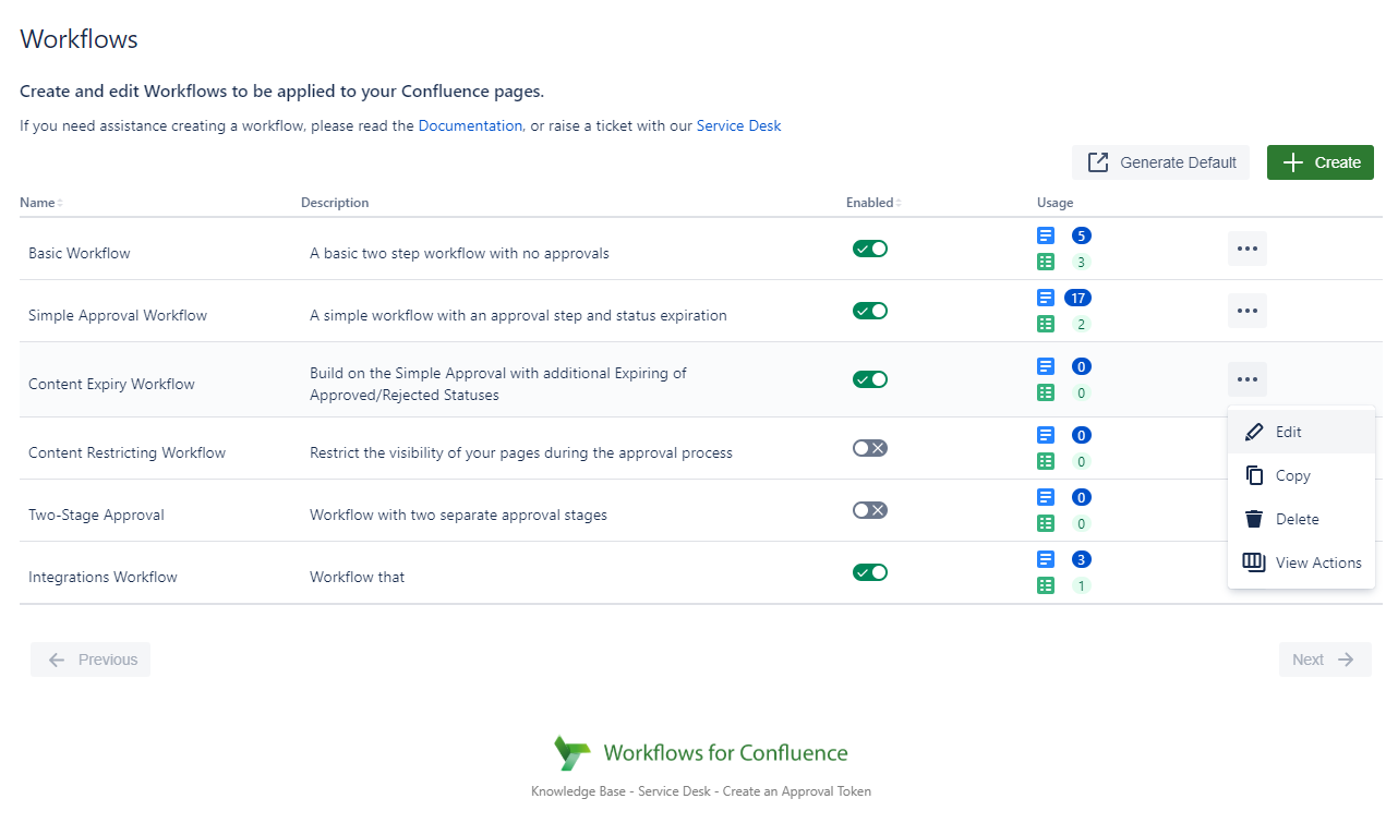 How to use the Workflows Table