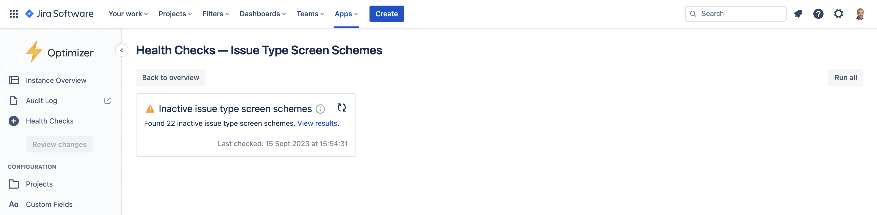 Issue Type Screen Schemes Health Checks