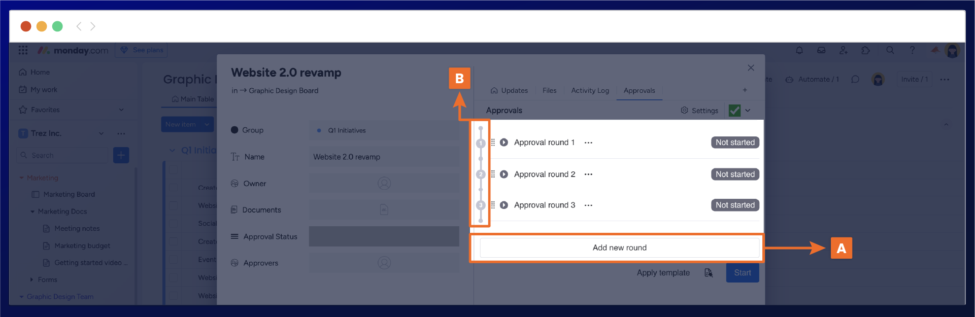 Multi-step approval round