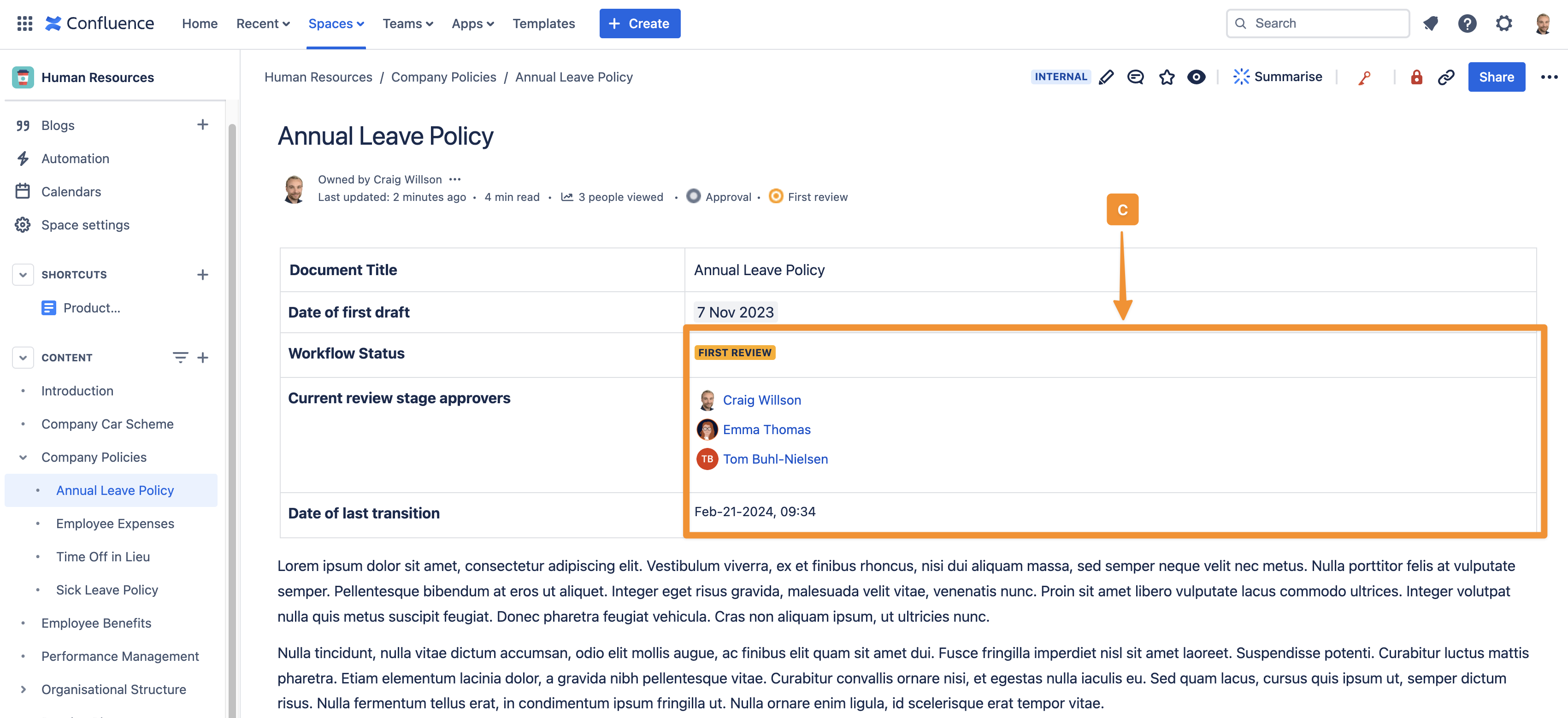 Using the Workflows Metadata Macro